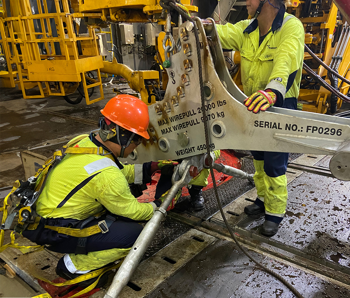 Top Entry Wireline System (TEWS) from FP installed on a 8th Gen. Rig